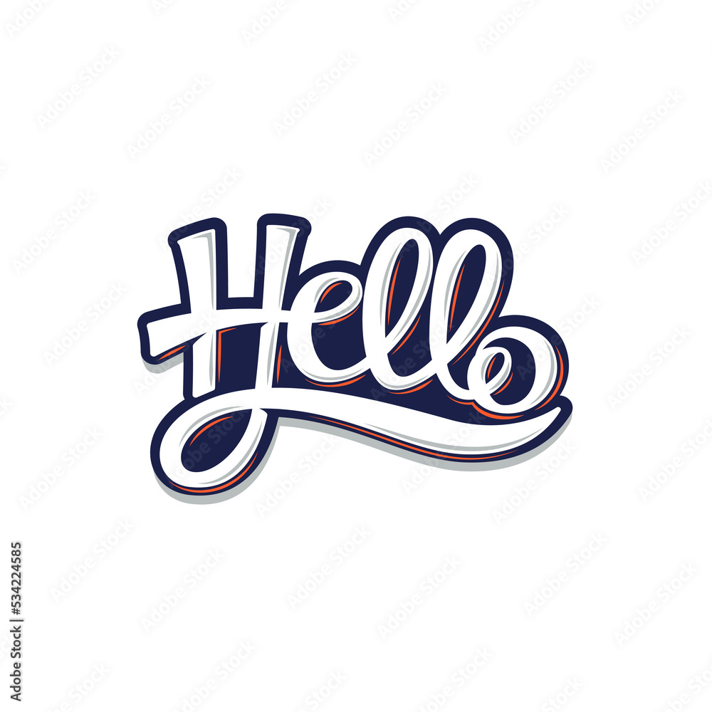 Hello lettering calligraphy vector. Suitable for handwritten typography ...