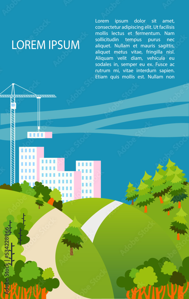 new housing estate project banner mockup, a group of houses on the ...
