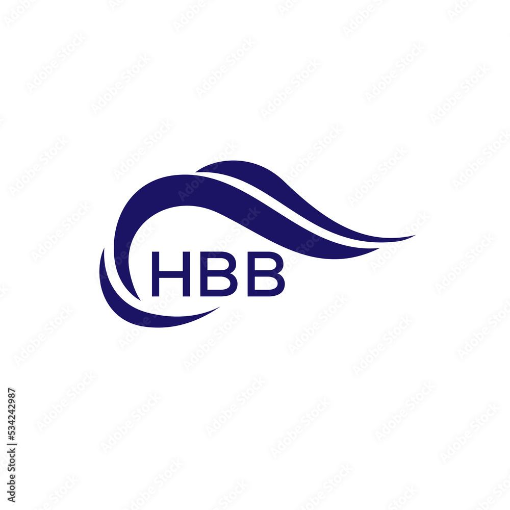 HBB letter logo. HBB blue image on white background. HBB Monogram logo ...