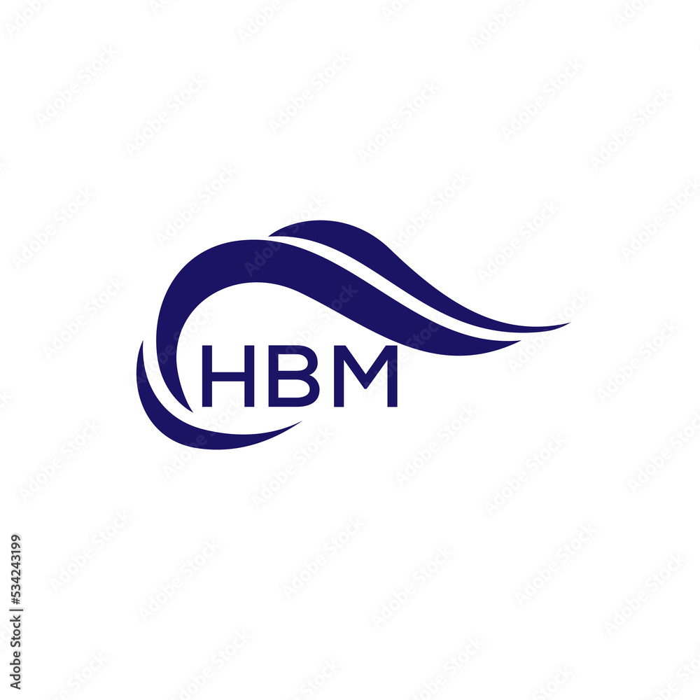 HBM letter logo. HBM blue image on white background. HBM Monogram logo design for entrepreneur ...