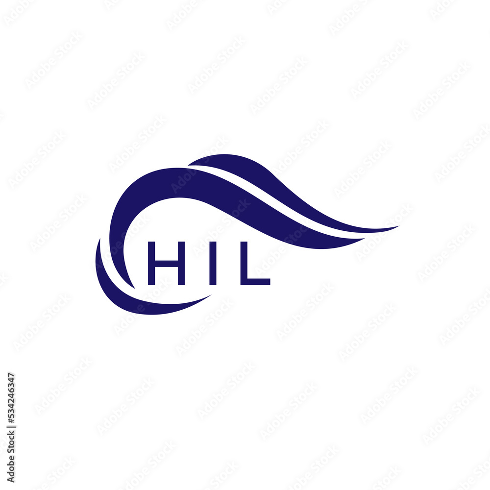 HIL letter logo. HIL blue image on white background. HIL Monogram logo ...