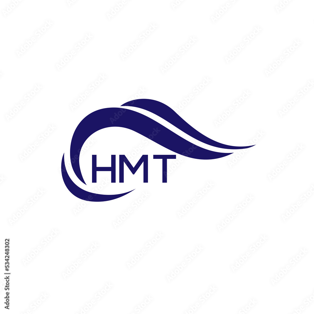 HMT letter logo. HMT blue image on white background. HMT Monogram logo ...