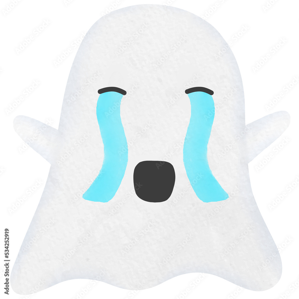 sad crying ghost illustration Stock Illustration | Adobe Stock