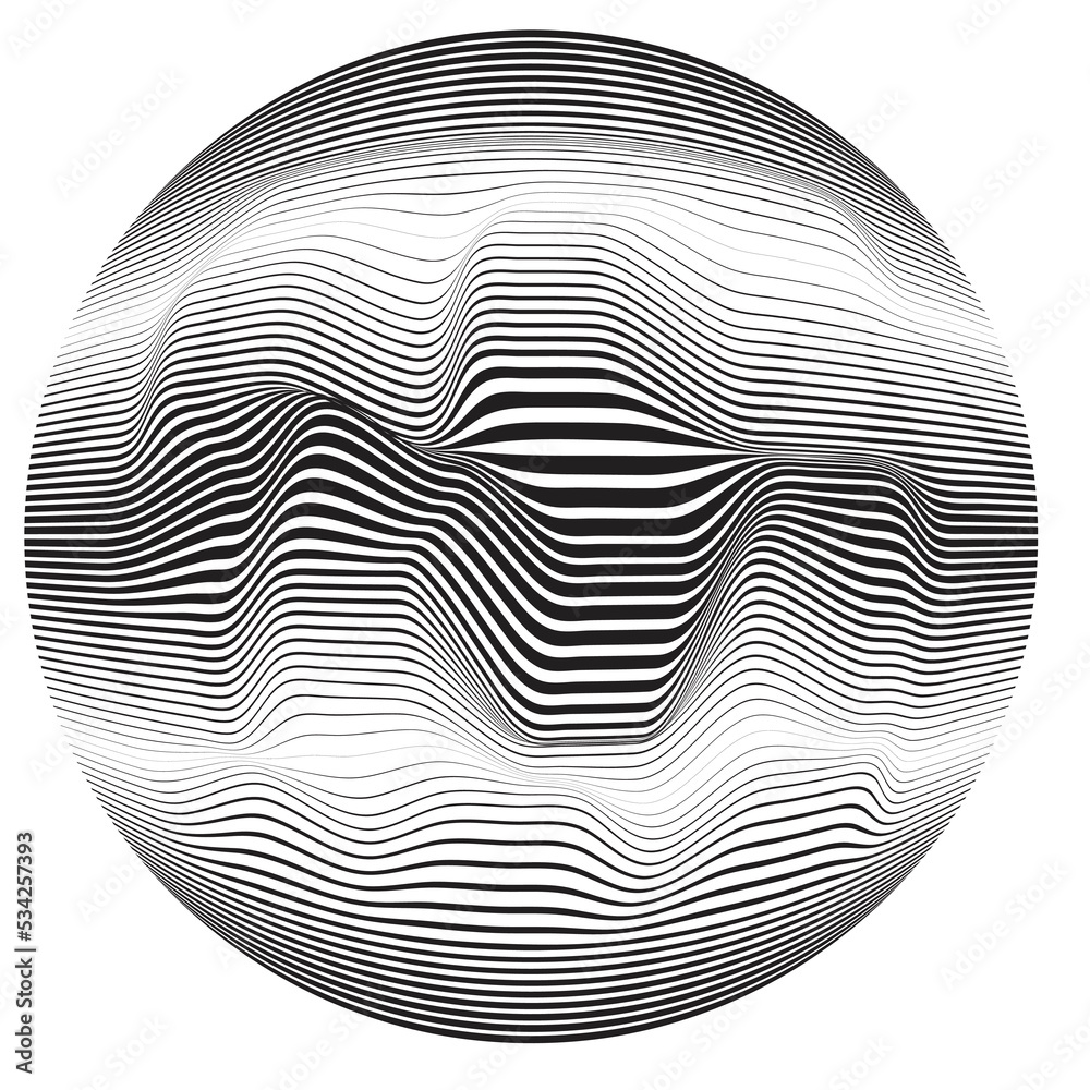 Lines in sphere Form . Vector .Technology sphere Logo . 3d design ...