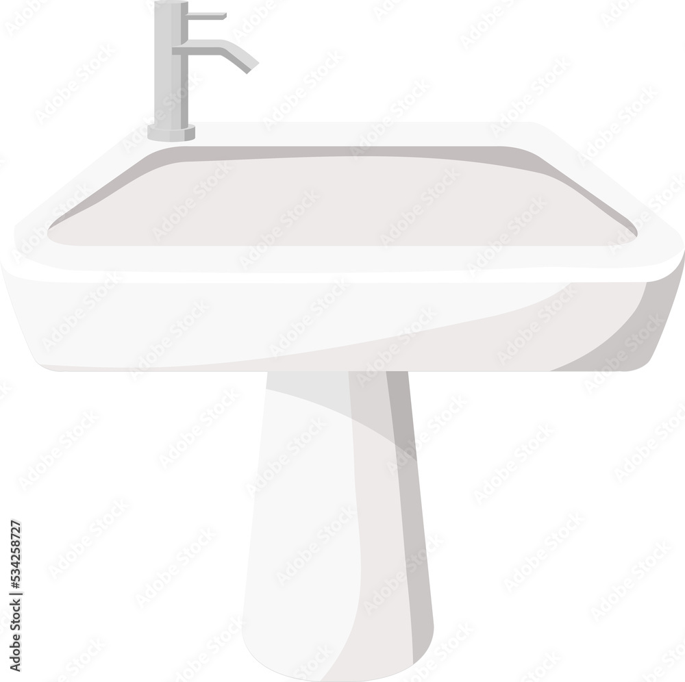 Cartoon illustration object bathroom sink Stock Illustration | Adobe Stock