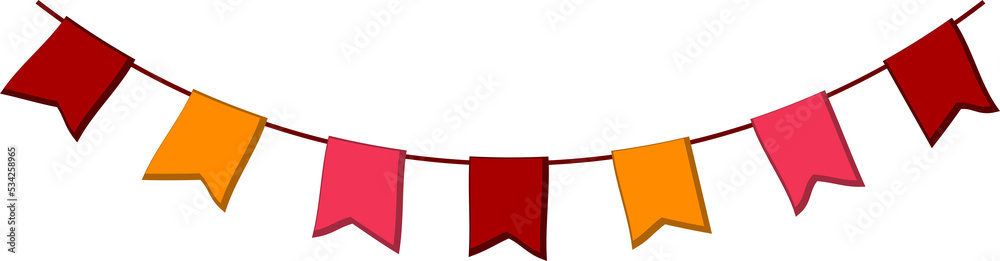 Cartoon illustration isolated object happy celebration flags Stock ...