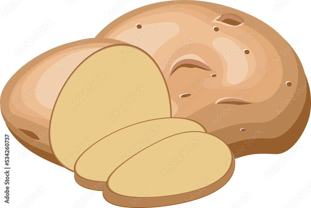 Cartoon illustration isolated object vegetable potato Stock ...