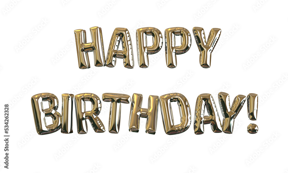 Happy Birthday Foil Balloons with a transparent background Stock ...