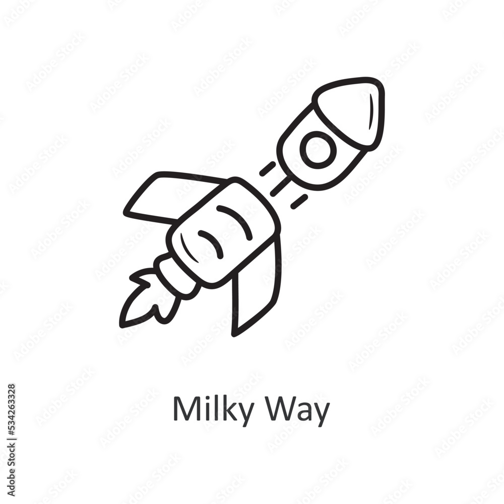 Milky Way Vector outline Icon Design illustration. Space Symbol on ...