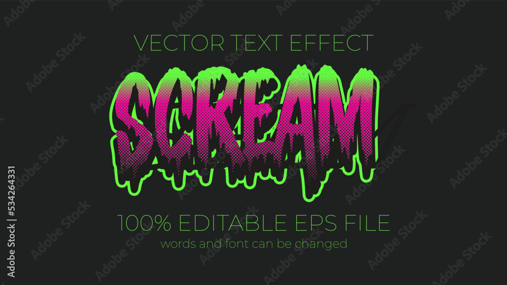 scream editable text effect style, EPS editable text effect Stock ...