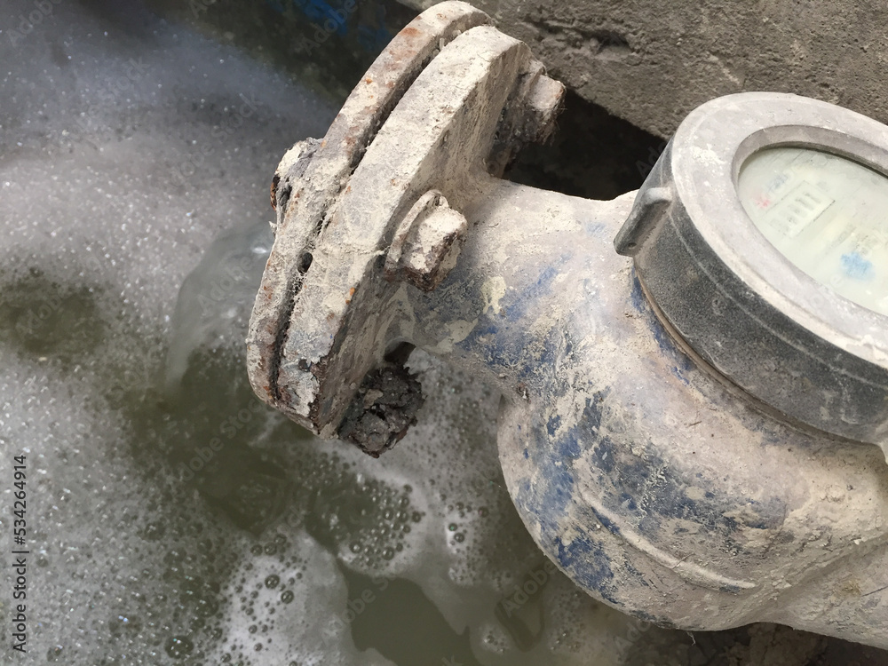 A water flow meter that delivers industrial wastewater to a wastewater ...