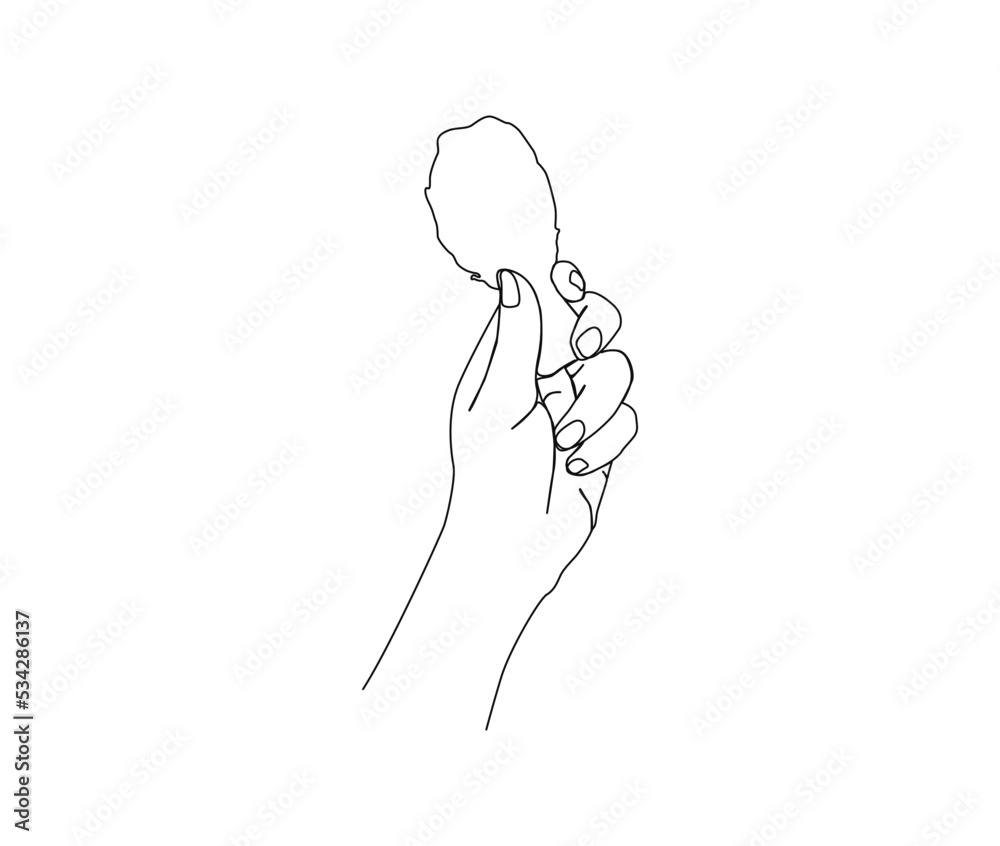 Continuous one line drawing of Fried Chicken on the Basket. Fried ...