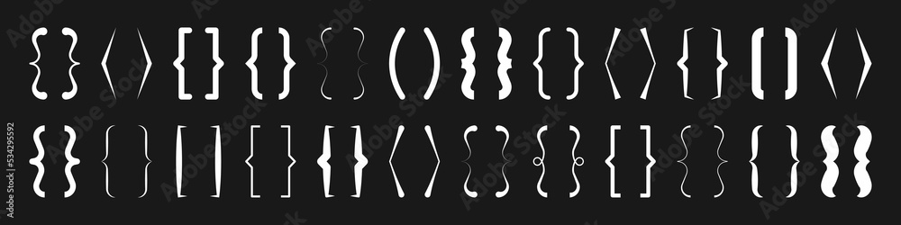 Text brackets collection, white quotation box. Curly, square and corner ...