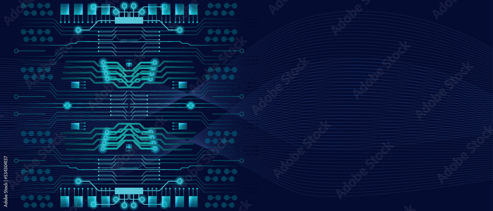 Technological background Modern abstract with blue electronic circuit ...