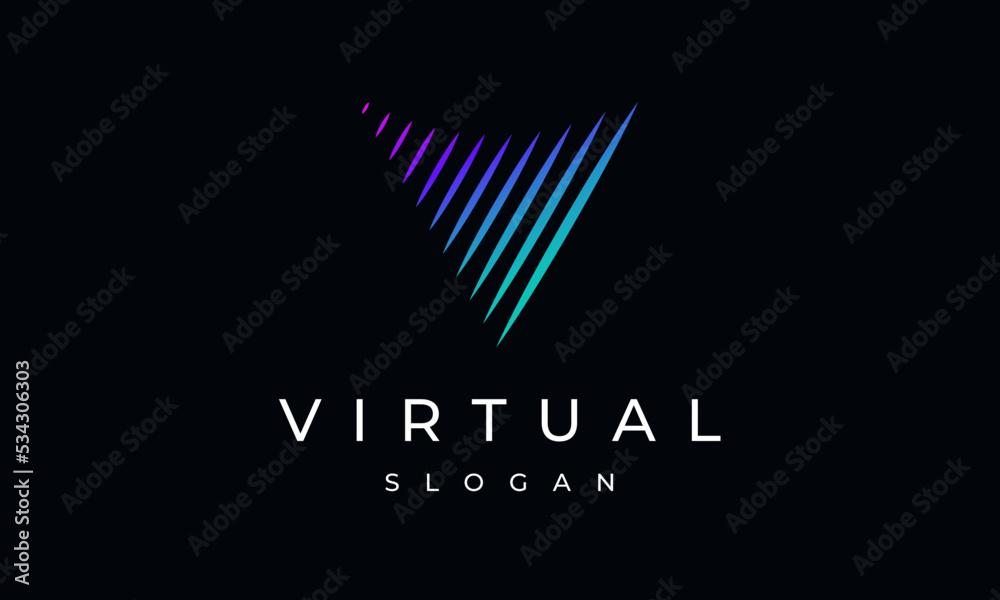 Modern Light Technology Letter V Logo - Creative Media Symbol for ...