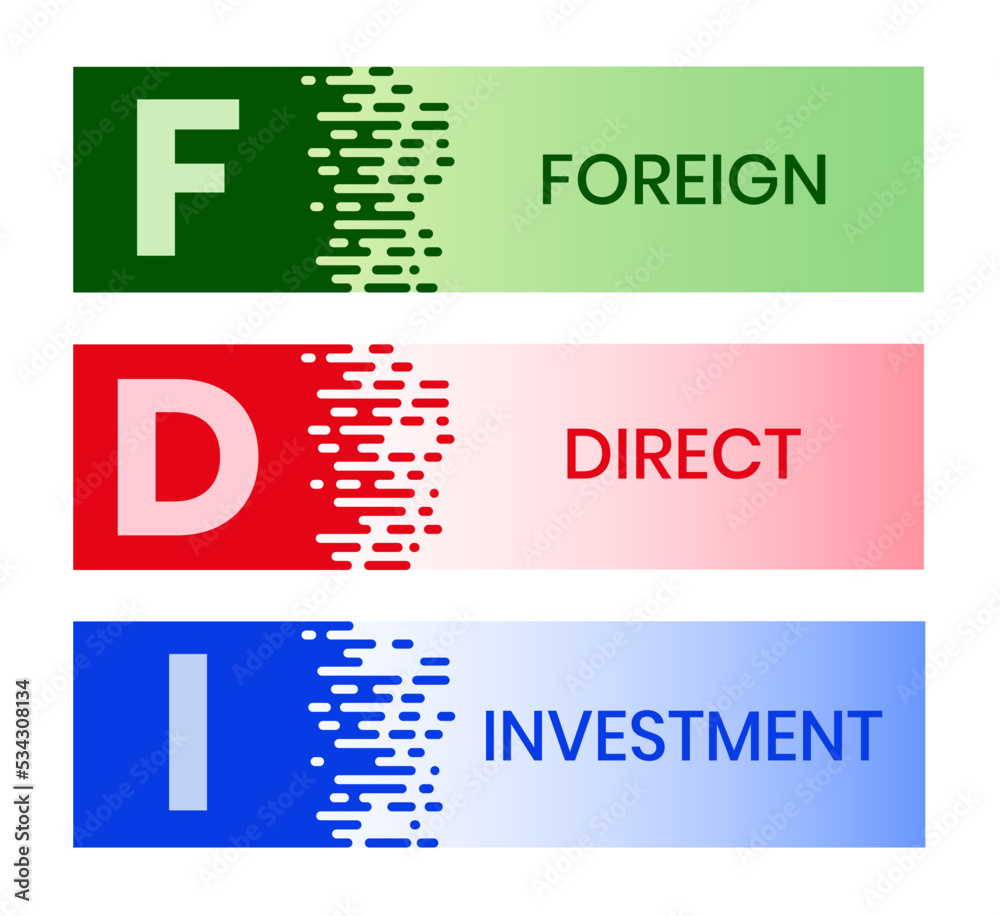 FDI - Foreign Direct Investment. business concept. Vector infographic ...