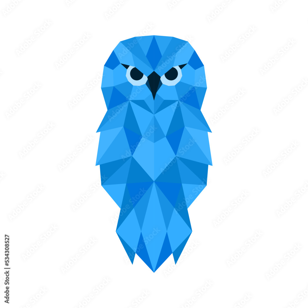 Owl geometric Design. low poly Style Logo icon Vector illustration ...