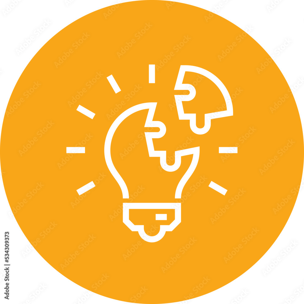 Problem Solving Lightbulb Puzzle Outline Icon Stock Vector | Adobe Stock