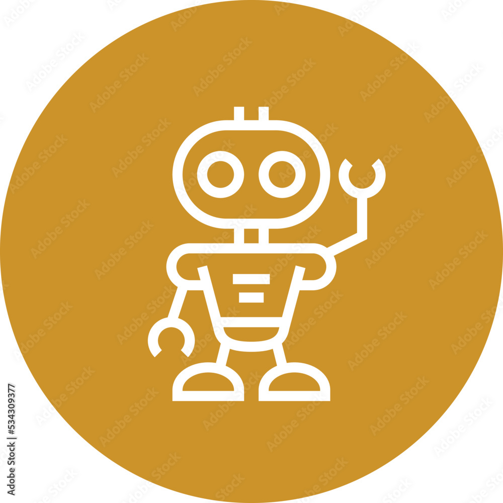 Robotics Artificial Intelligence AI Bot Outline Icon Stock Vector ...