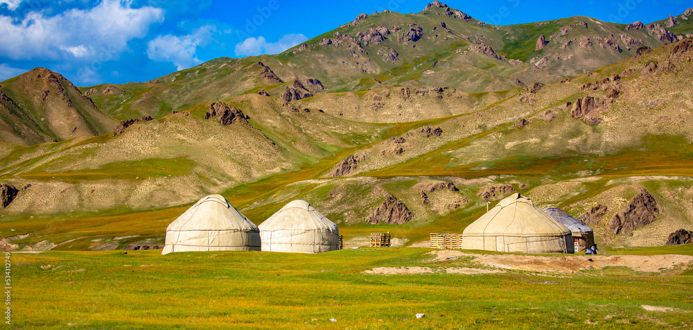 Yurt. National old house of the peoples of Kyrgyzstan and Asian ...