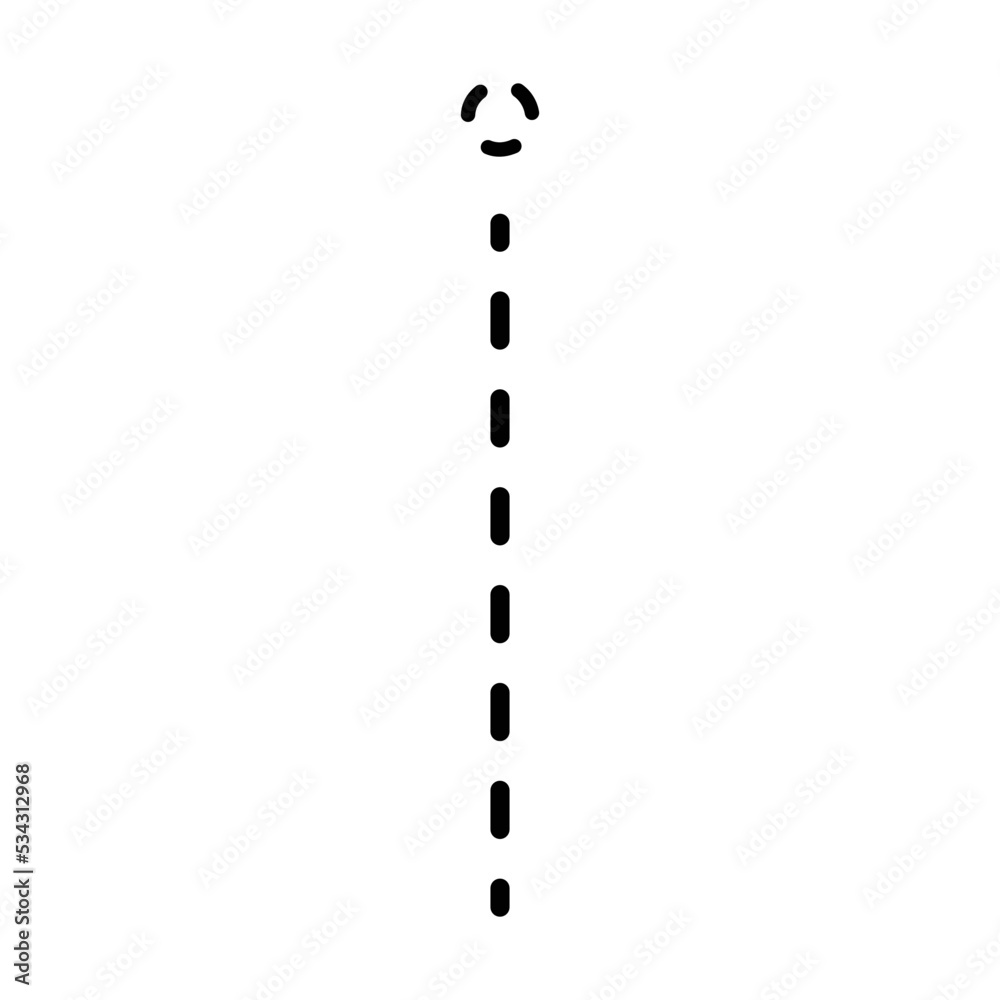 Tracing Alphabet lowercase small letter i prewriting dotted line element for kindergarten ...