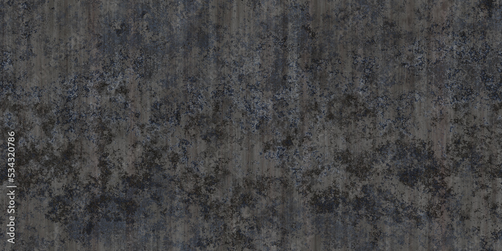 Seamless old worn corroded rusted dark grey metal patina background texture. Tileable rough ...