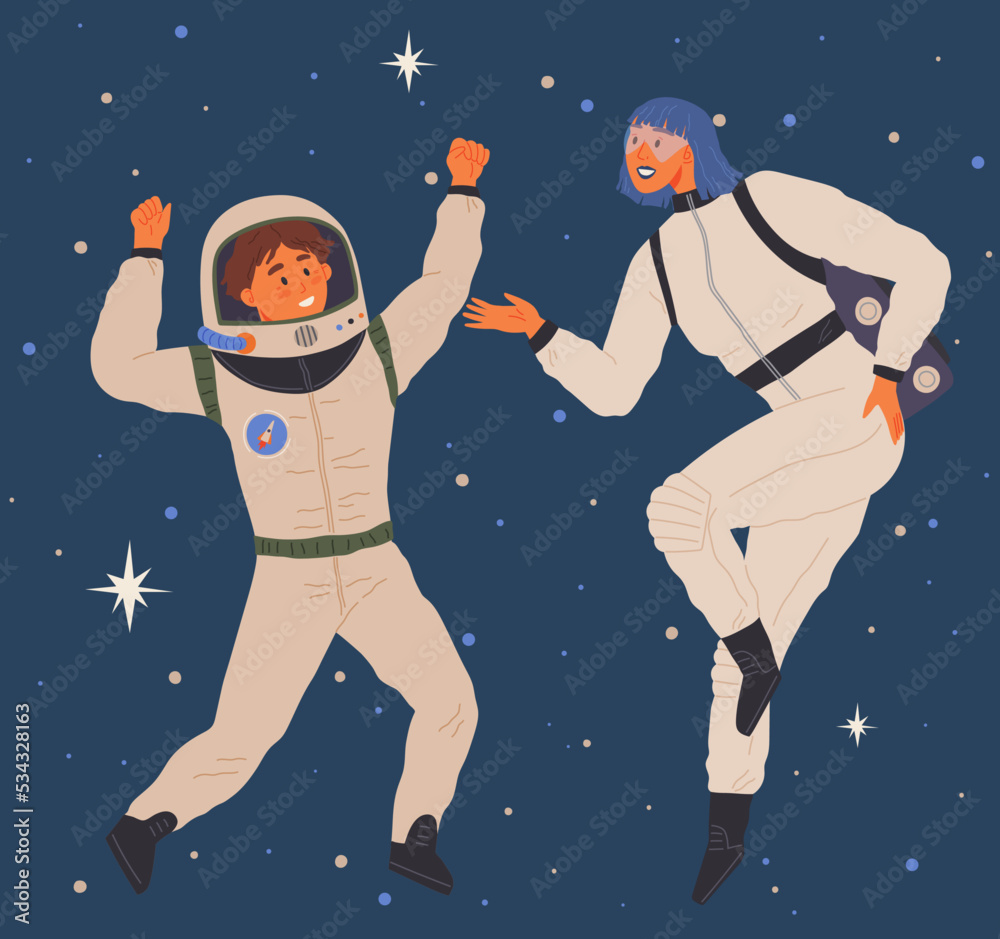Animators at birthday party in cosmic style. Theme party in costumes ...
