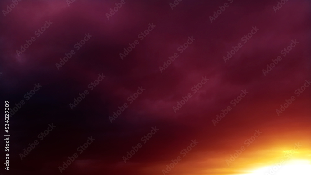 red and gold romantic sunset clouds bg - abstract 3D illustration Stock ...