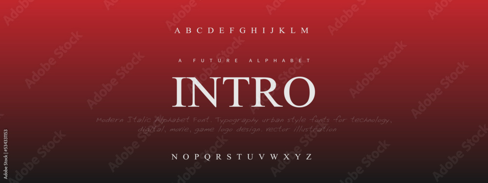 INTRO Elegant alphabet letters font and number. Classic Lettering ...
