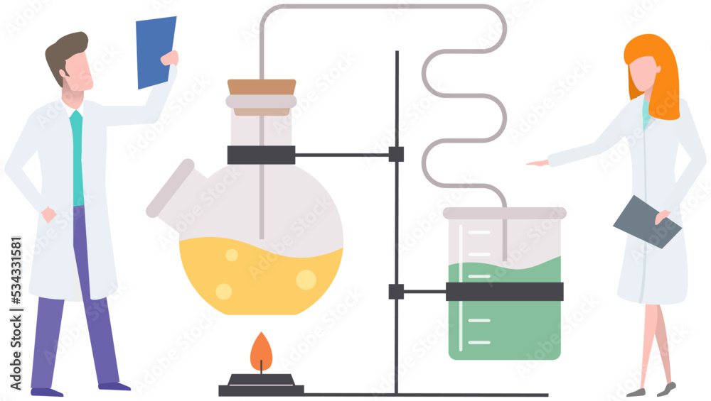 Scientists make laboratory analysis with equipment. Idea of education ...