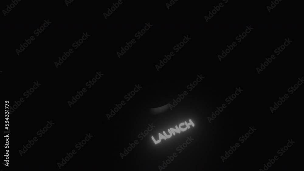 Atomic bomb button 3d animation. Design. Nuclear weapon launch button ...