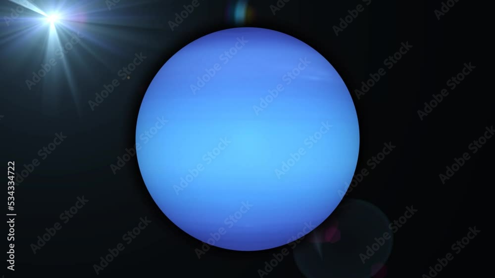 Neptune planet in rotation. Neptune planet animation with blue color ...