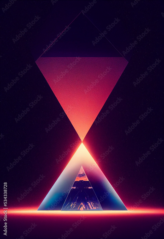 Abstract pyramid conceptual synthwave neon night background,.Background ...