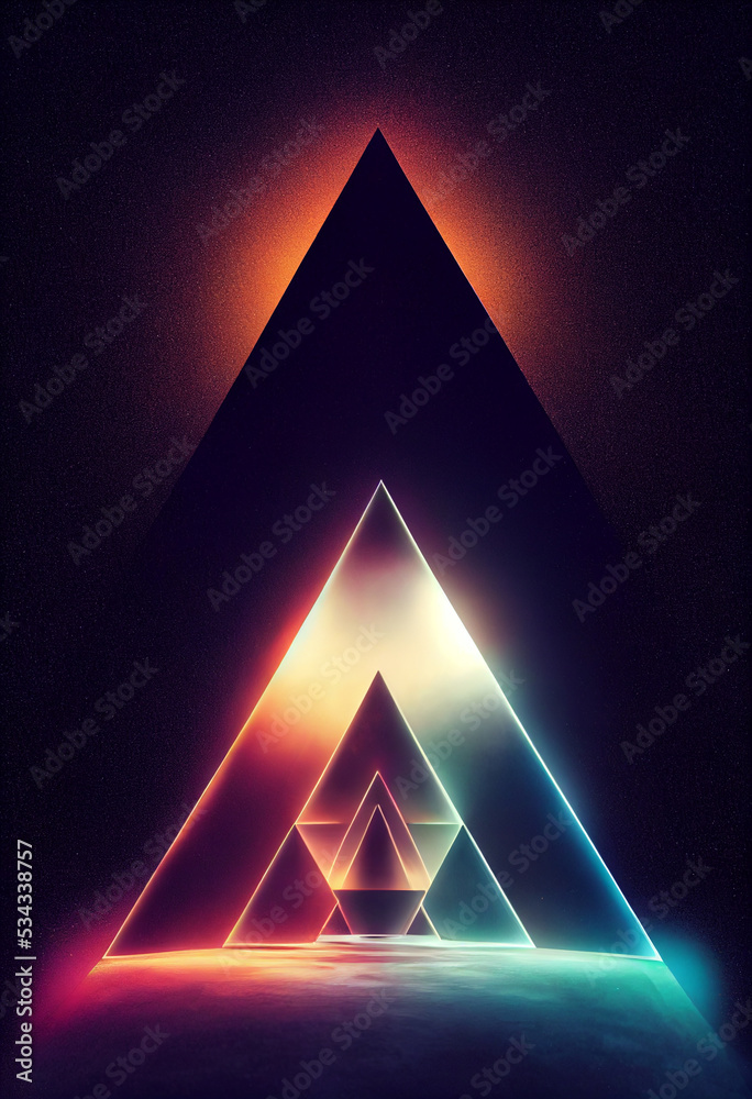 Abstract pyramid conceptual synthwave neon night background,.Background ...