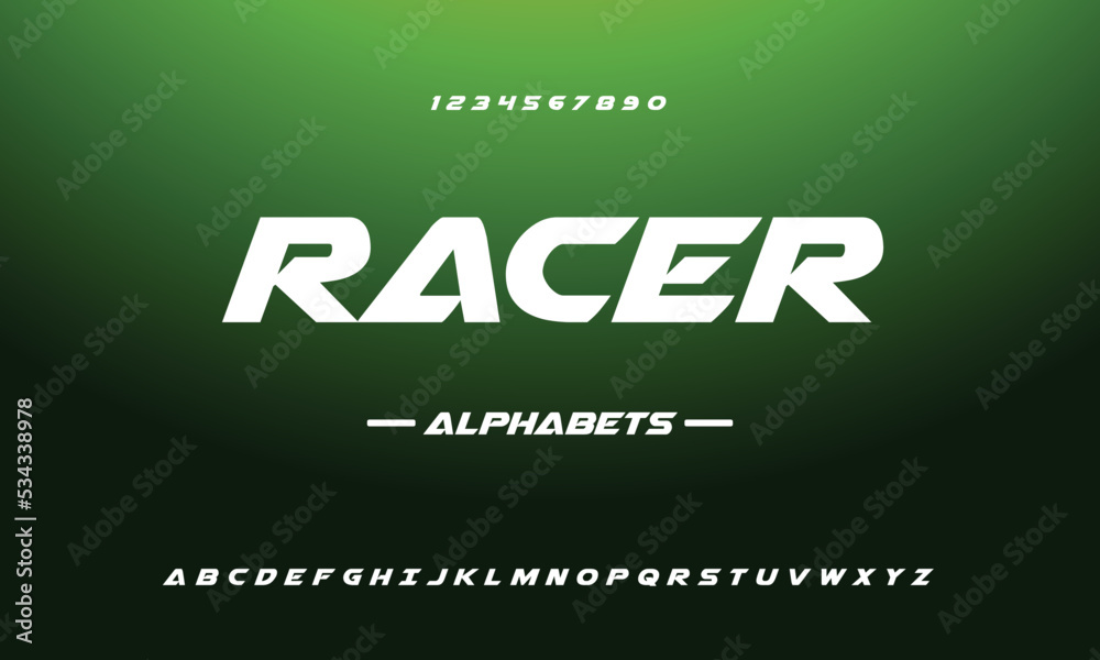 RACER modern, luxury and tech alphabets letter set design. amazing ...