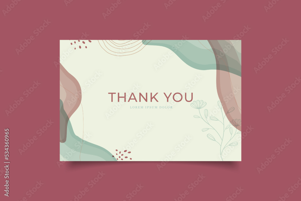 thank you card template design Stock Vector | Adobe Stock