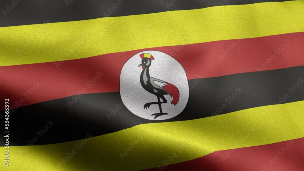 Flag Of Uganda - Uganda Flag High Detail - National flag Uganda wave Pattern loopable Elements ...