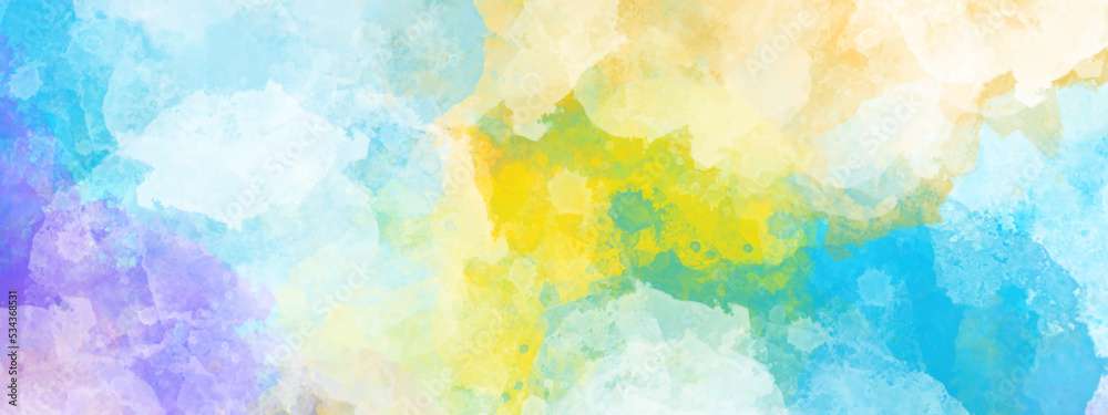 Abstract colorful watercolor for horizontal background designed with ...