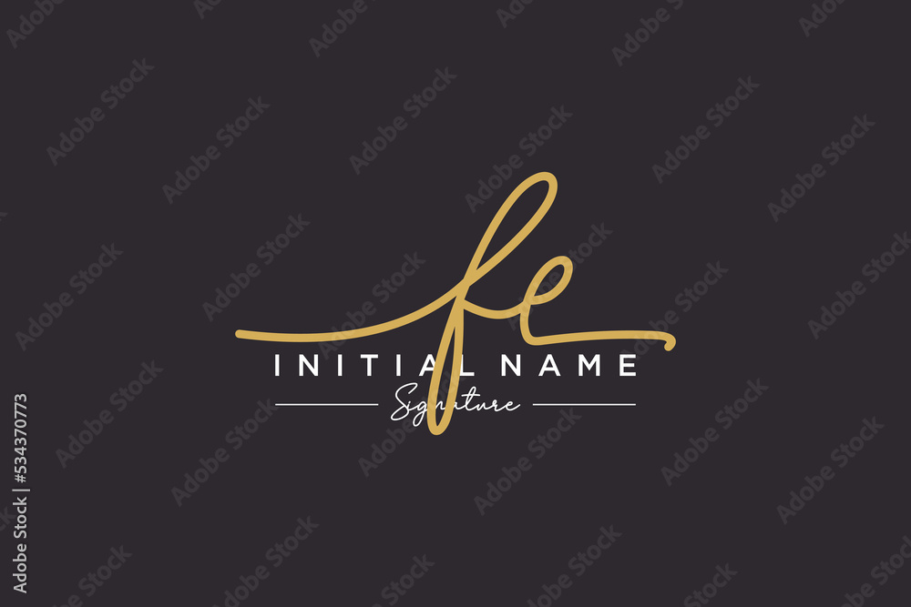 Initial FE signature logo template vector. Hand drawn Calligraphy ...