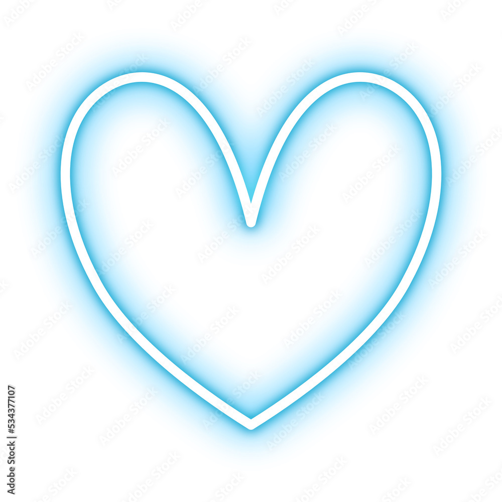 heart blue neon light Stock Illustration | Adobe Stock