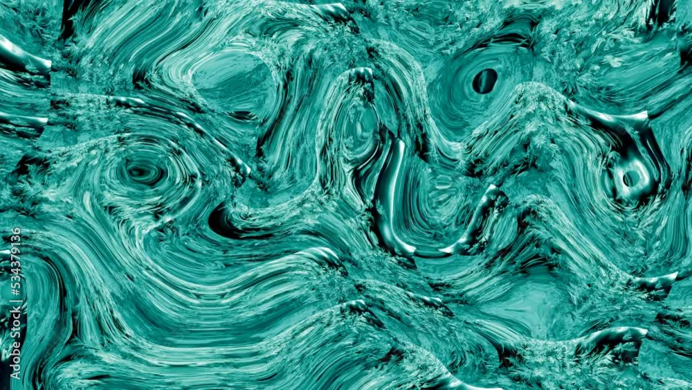 abstract liquid teal and mint color background animation 4k footage ...
