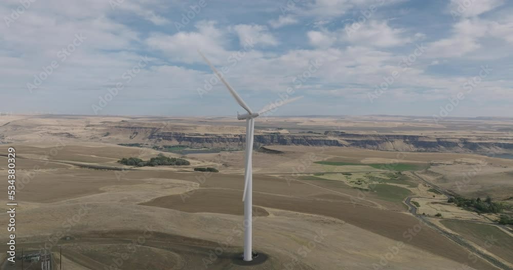 Drone aerial of wind turbines in southern Washington. Shot on Mavic 3 ...
