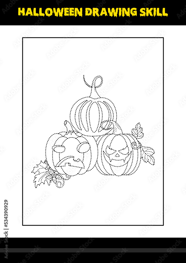 Halloween drawing skill for kids. Halloween drawing skill coloring page ...