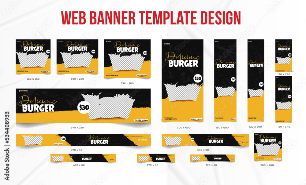 Modern web banner ad set template web banner template design set layout ...