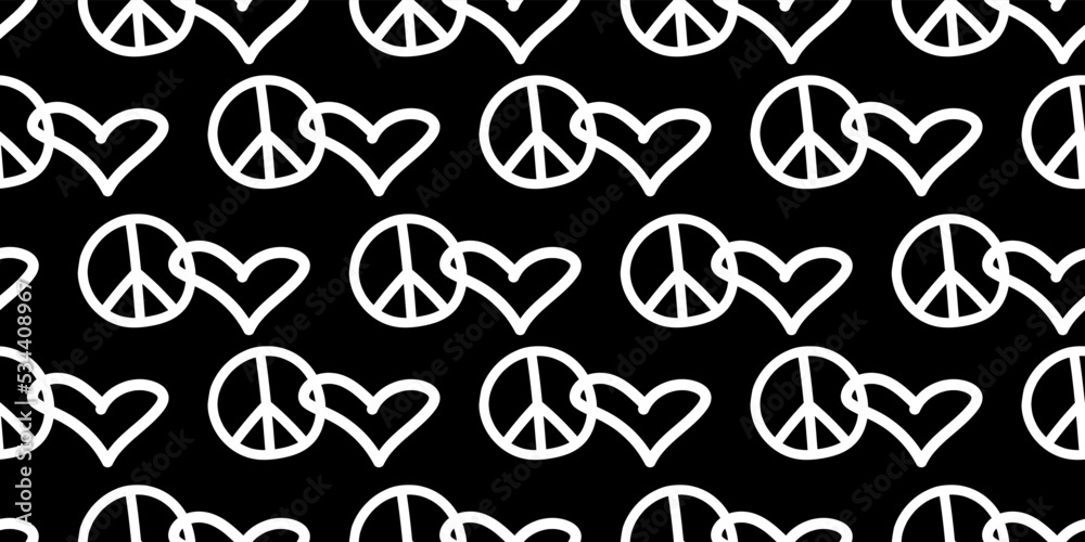 Peace and love - vector seamless pattern with international symbol of ...