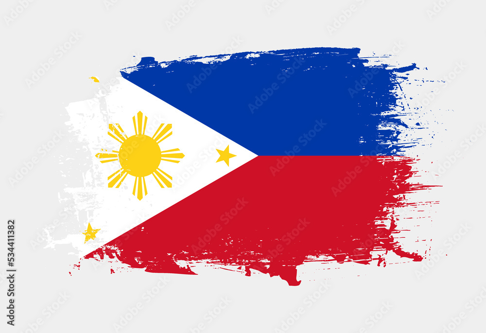 Brush painted national emblem of Philippines country on white ...