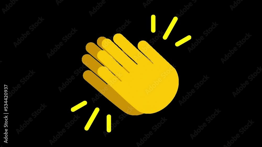 Animated Clapping Emoji Celebration Emoticon Black Screen 4K Stock ...