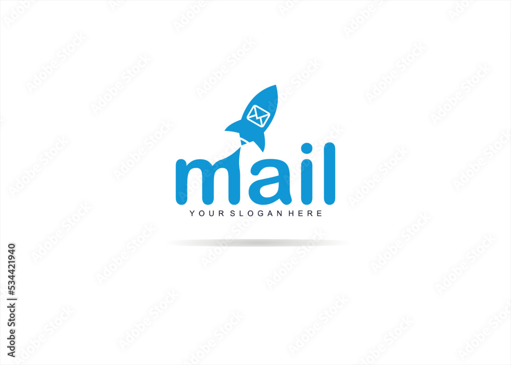 Rocket mail logo, Mail icon. Envelope sign. Email notification. Logo ...