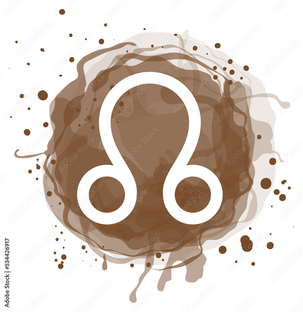 Rahu planet symbol. White sign on watercolor blot. Astrological ...