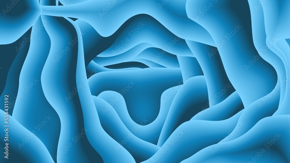 Modern and artistic 3D abstract metallic blue color paper art ...